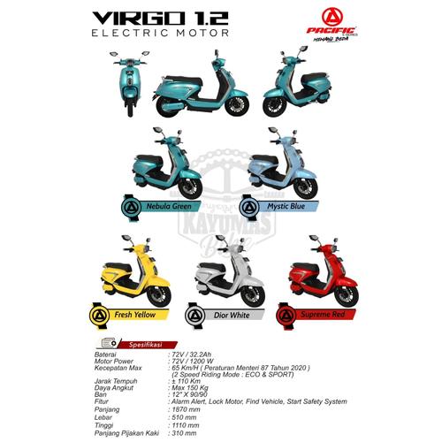 Jual SEPEDA MOTOR LISTRIK VESPA PACIFIC VIRGO 1.2 E-BIKE ELECTRIC BIKE - Nebula Green - Kota ...