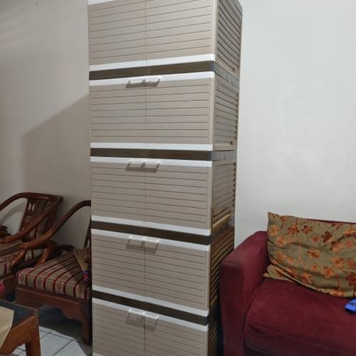 Jual Lemari plastik club susun 5 besar/Rak baju plastik Club 5 susun ...