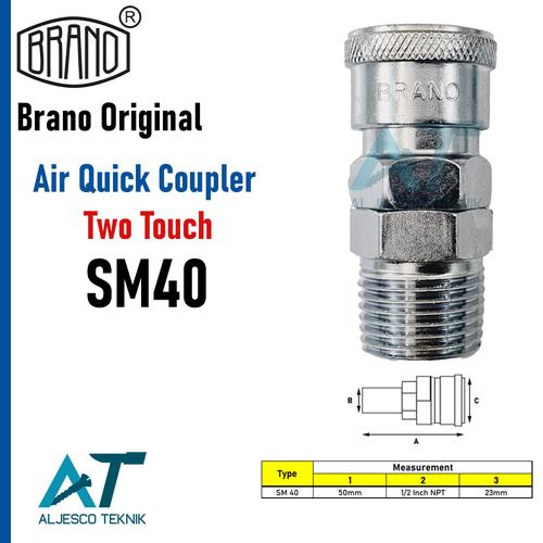 Jual BRANO SM40 SM QUICK COUPLER ANGIN 1/2 INCH SOCKET DRAT LUAR - Kota ...