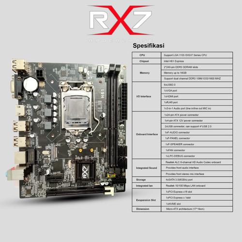 Jual MAINBOARD MOBO NVME H61 RX7 LGA1155 - Kota Surabaya - D_Network ...