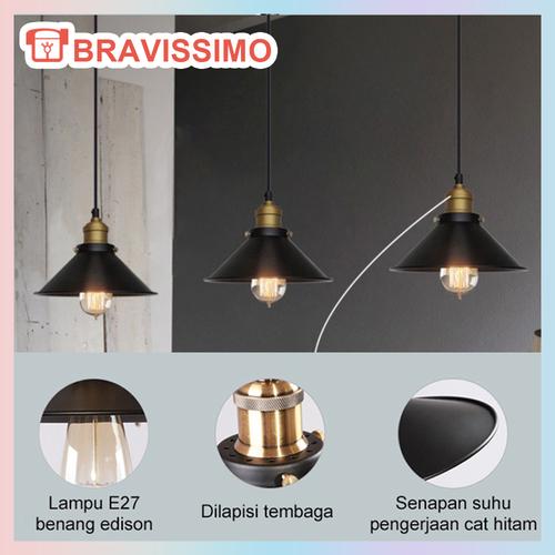 Jual Lampu Gantung Minimalist Lampu restoran Bar Gaya vintage 3 in 1 ...