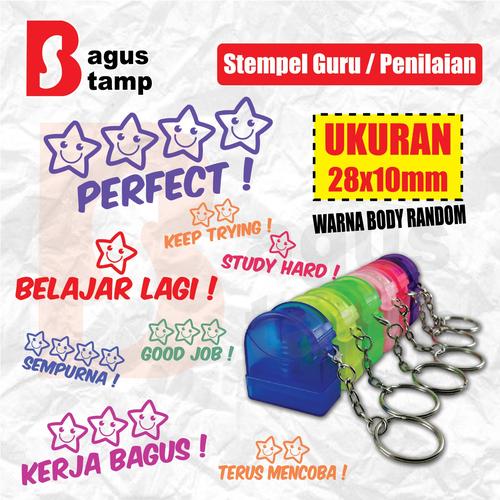 Jual Stempel Guru Penilaian Teacher Stamp Rewards SD Anak [GANTUNGAN KUNCI] - SEMPURNA, Hitam ...