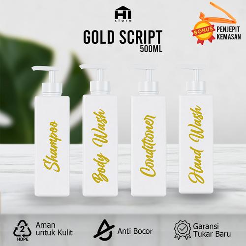 Jual Botol Sabun Cair Refill Pump Body Wash Aesthetic 500ml - Gold ...