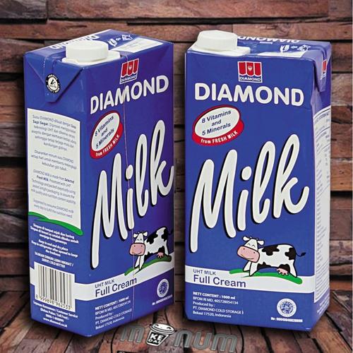 Promo Susu UHT Diamond Milk Full Cream Plain/ Susu UHT Diamond 1Liter ...