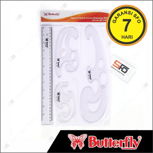 Jual Penggaris Mal Lengkung Butterfly BT-740 - Pola Baju - Transparan ...