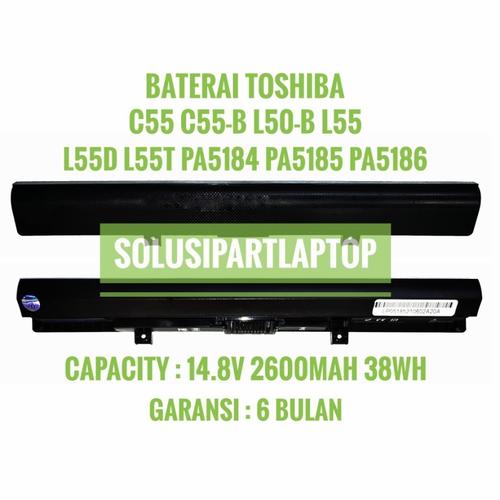 Jual Baterai Toshiba Satellite C50 C50B C50D C55 C55D L55 L50-B L55D PA5185 - Hitam - Kota ...