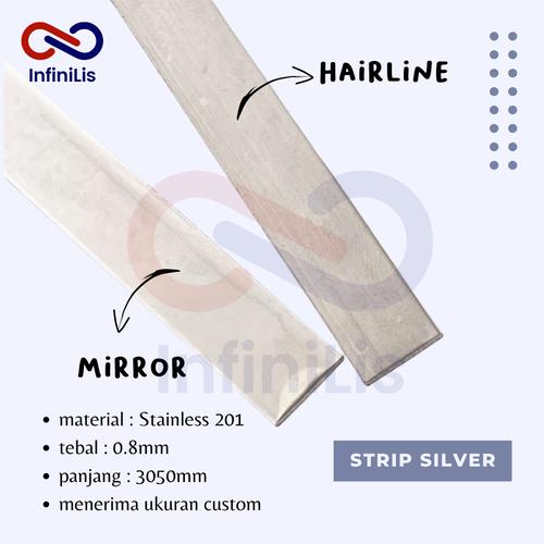 Jual STRIP PLANK SILVER | LIS STRIP SUS 201 SILVER | 10MM - MIRROR ...