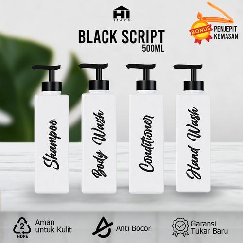 Jual Botol Sabun Refill Pump Body Wash Cair Estetik 500ml - Hitam ...