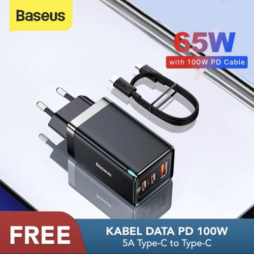Jual BASEUS GAN 5 PRO 65W FAST CHARGER 3 PORT POWER DELIVERY PD + USB ...