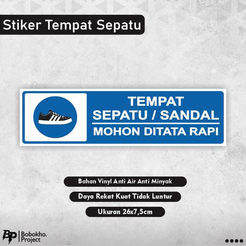 Jual Sticker tempat sepatu sandal / sticker sepatu sandal harap ditata ...