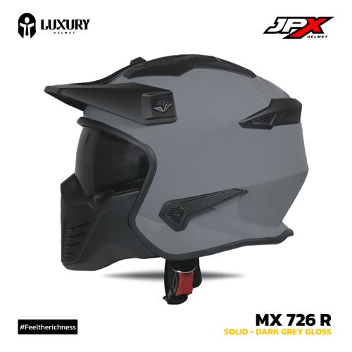Jual Helm JPX MX 726-R - Solid New - Dark Grey Gloss/Black - XL - Kab ...
