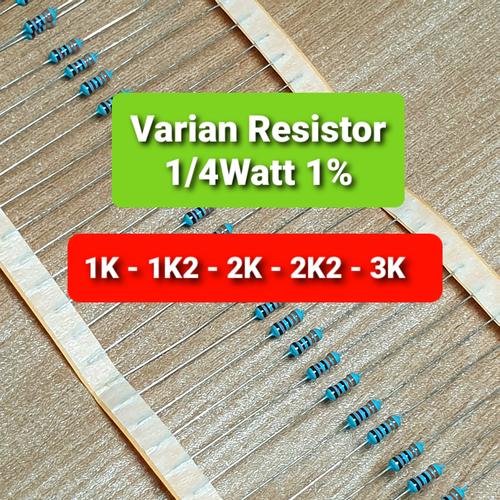 Jual Resistor 1/4 Watt 1K 1K2 2K 2K2 3K ohm 1% - 1K2 - Kab. Deli ...