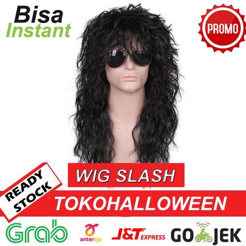 Jual WIG WIK KERITING PANJANG HITAM SLASH MICHAEL JACKSON - topi hitam ...