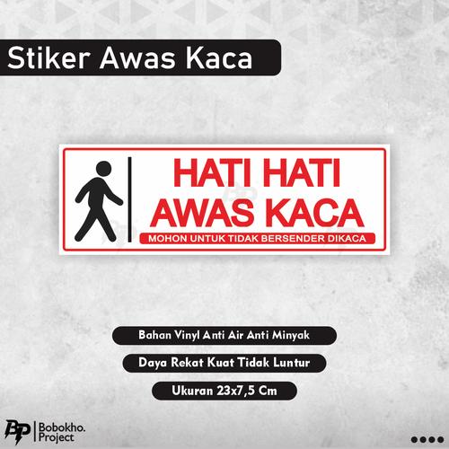 Jual Stiker awas kaca / sticker hati hati awas kaca / stiker kaca ...