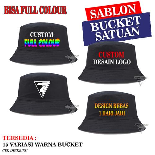 Jual Bucket Hat Custom Topi Outdoor Sablon Satuan Nama Tulisan Gambar ...