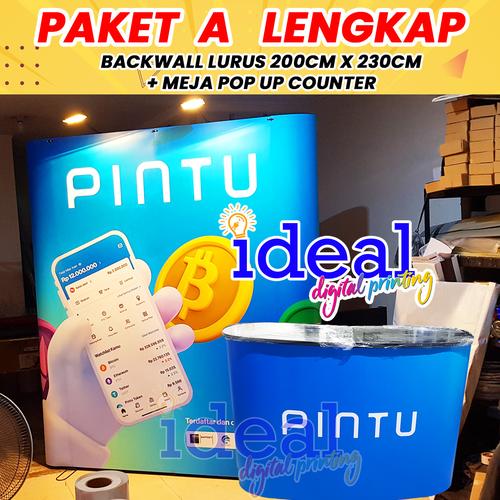 Jual PAKET Backdrop Backwall Pameran seminar 3x2 Straight + Meja POP UP ...