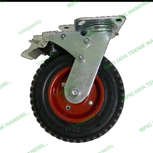 Jual Roda troli troly karet mati kembang 8 "inch Rem ( swivel Breake ...