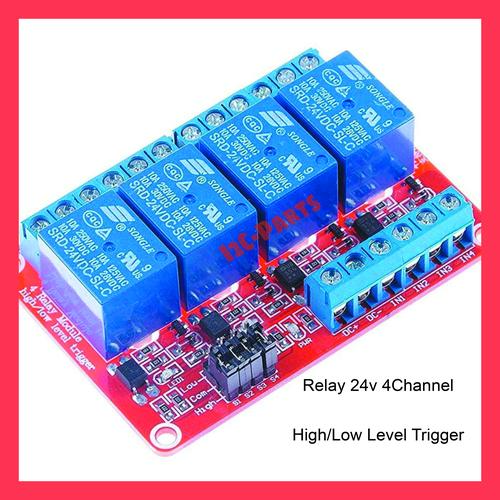 Jual Relay 24V 4 Channel Module High / Low Level Trigger Opto Isolation ...