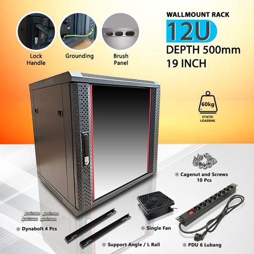 Jual Wallmount rack 12u depth 500mm / rack server 12u - Jakarta Pusat ...