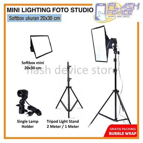 Jual Tripod Mini Lighting Foto Studio Softbox 20x30cm with Single Lamp ...