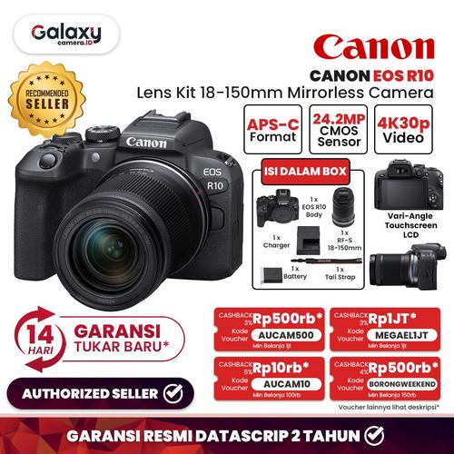 Promo Canon EOS R10 Kit 18-150mm STM Canon EOS R 10 Mirrorless Garansi ...
