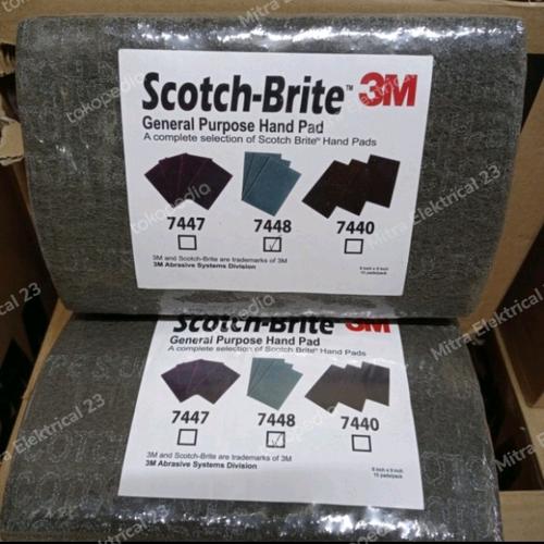 Jual Scotch-Brite 3M 7448 Ultra Fine Hand Pad Gray / 1 Pack Isi 10 pcs ...