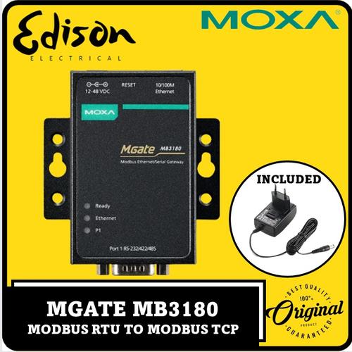 Jual MOXA Mgate MB3180 1-Port Serial to Ethernet Modbus Gateway RTU to ...