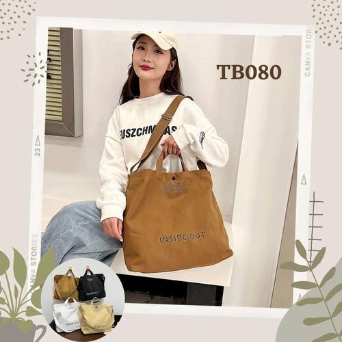 Jual TB080 - TOTE BAG KANVAS TEBAL WANITA KULIAH KERJA TAS WATERPROOF ...