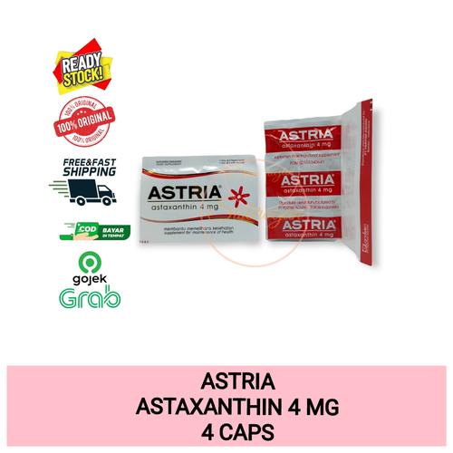 Jual astria astaxanthin 4 mg strip isi 4 suplemen daya tahan tubuh ...