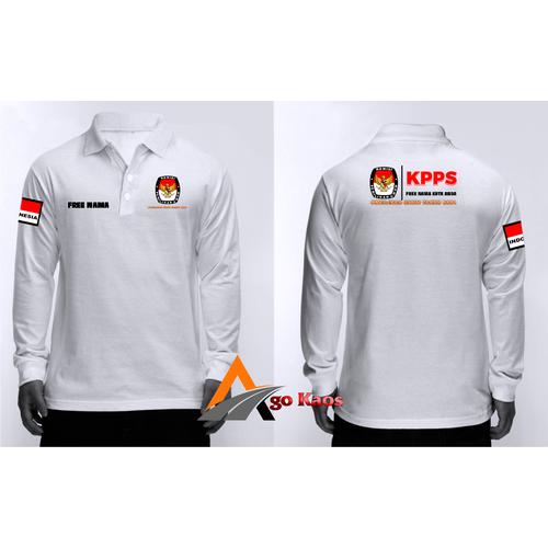 Jual Baju Kaos Kerah model POLO KPPS - KPU - PANJANG Agokaos - M, Putih ...