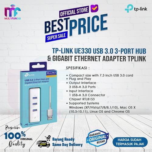 Jual TP-LINK UE330 USB 3.0 3-Port Hub & Gigabit Ethernet Adapter TPLINK ...