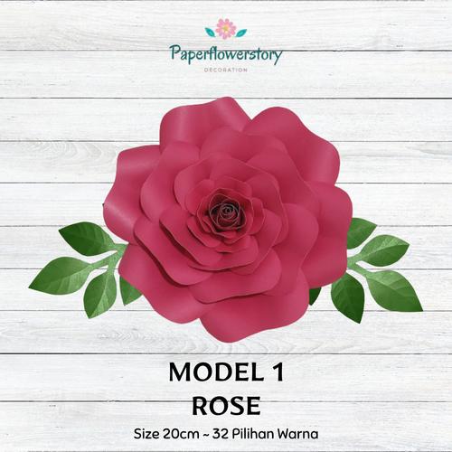 Jual paper flower backdrop dekorasi bunga kertas rose model 1 ukuran ...