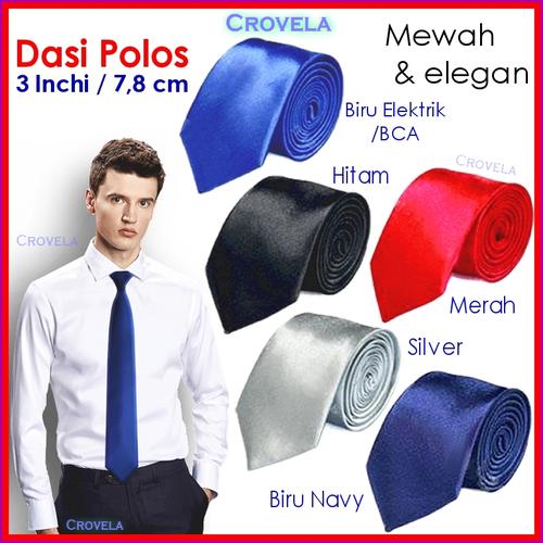 Jual Dasi Panjang Pria Hitam Polos 3 Inch Merah Kerja Formal Satin Biru ...