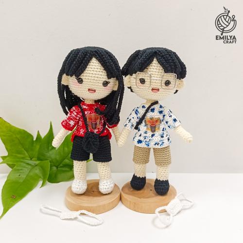 Jual Boneka Rajut Custom ( Couple Custom Amigurumi ) - 20-25 cm, Tanpa ...