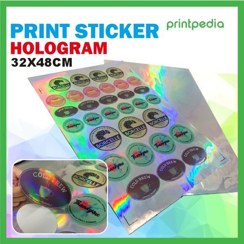 Jual Cetak Sticker / Print Sticker Hologram Rainbow Print & Cut - No ...