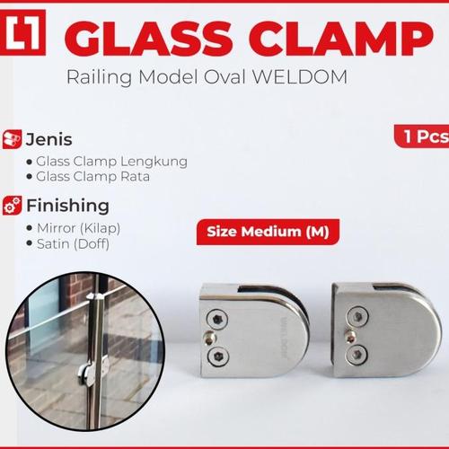 Jual Glass Clip Klem Railing Tiang Balkon Penjepit Kaca Stainless ...