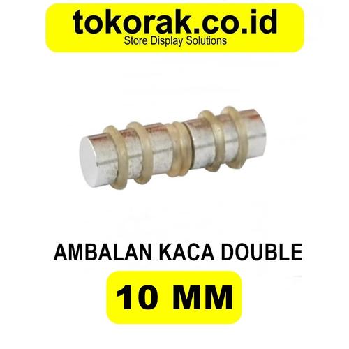 Jual AMBALAN KACA DOUBLE 10 MM TATAKAN PENYANGGA DOBEL RAK KACA KE KACA ...