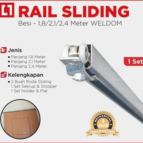 Jual Rail Sliding Rel Pintu Geser Gantung Galvanis 1 Set Komplit ...