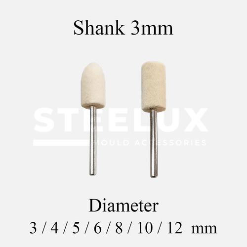 Jual Wool Felt Mounted Point Putih M3/4/5/6/8/10/12 Tuner Poles Busa ...