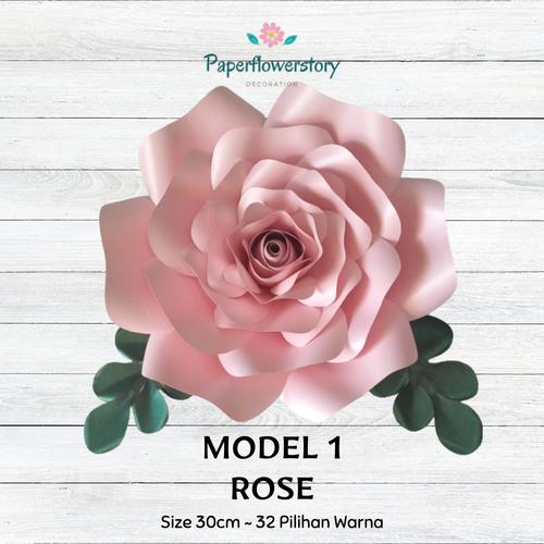 Jual paper flower backdrop dekorasi bunga kertas rose model 1 ukuran ...