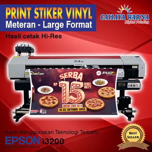 Jual Cetak Stiker Vinyl white glossy Indoor meteran - Kota Depok ...