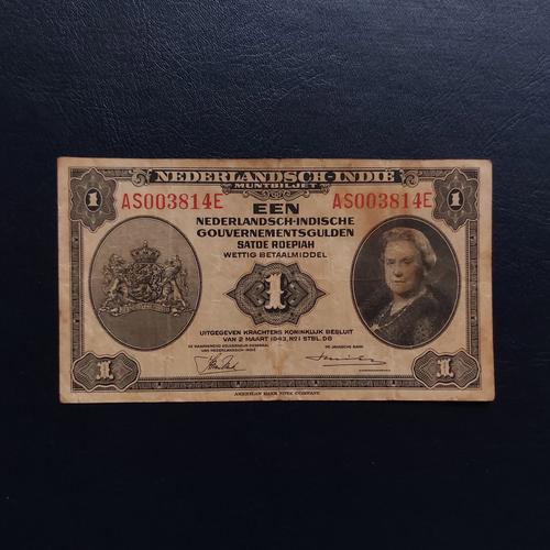 Jual Uang Kuno 1 Gulden/Rupiah NICA Belanda Tahun 1943 - AAS 003814 E ...