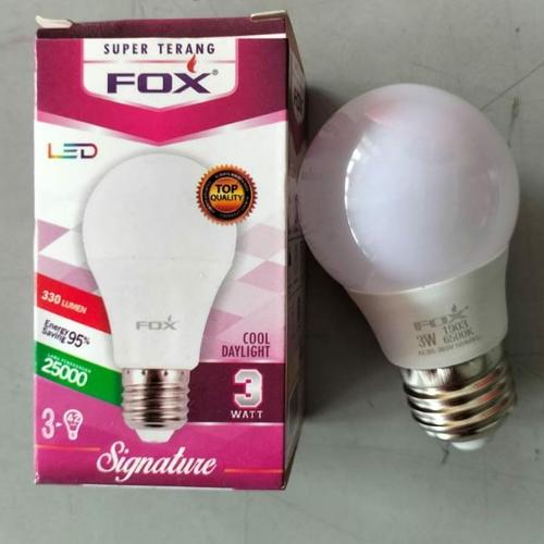 Jual Lampu LED 3W 3 W 3 Watt Fox Super Terang LED Bulb Cool Day Light ...