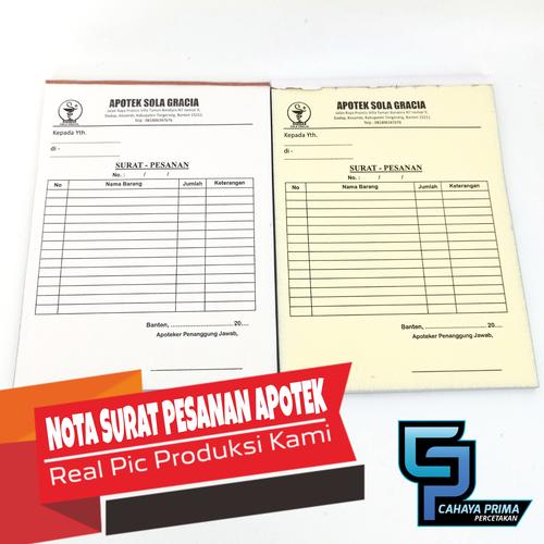 Jual Nota Surat Pesanan Apotek custom 2 ply kertas NCR 1 rim - Tanpa Finishing - Kota Surabaya ...
