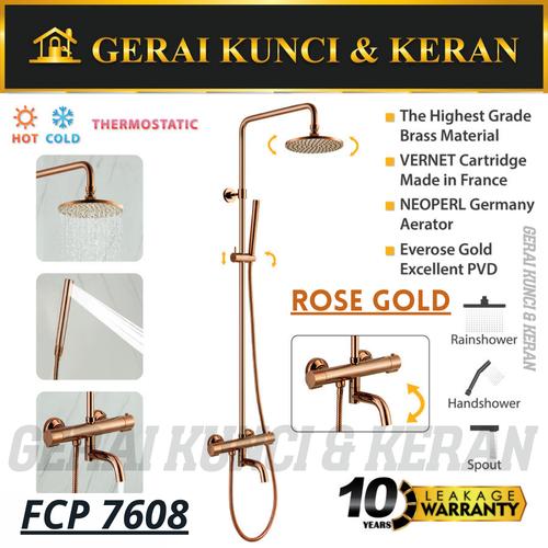 Jual PALOMA FCP 7608 Shower Tiang ROSSE GOLD THERMOSTATIC PANAS DINGIN ...
