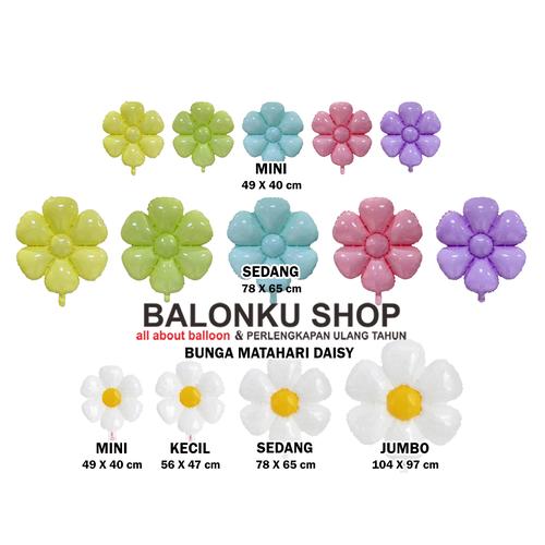 Jual Balon Foil Bunga Matahari / Balon Bunga Daisy / Balon Bunga Putih ...