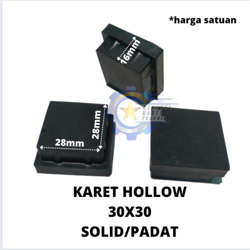 Jual karet kaki hollow 3x3 padat/karet tapak kaki/karet alas kaki meja ...