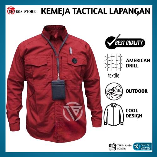 Jual KEMEJA TACTICAL M-TAC LENGAN PANJANG/BAJU KEMEJA LAPANGAN PDL OUTDOOR - Maroon, XXL - Kab ...