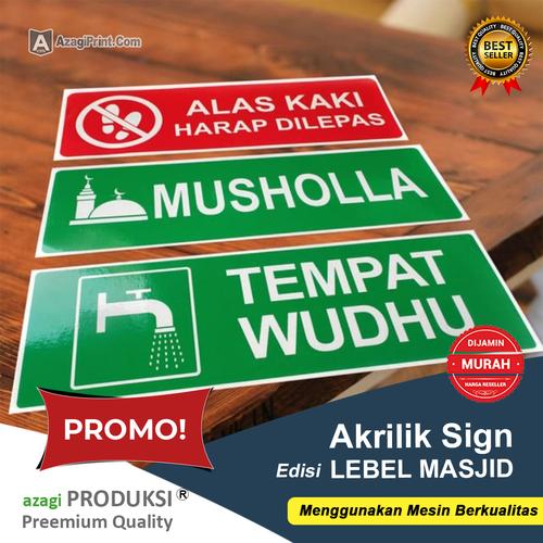 Jual Stiker Label Masjid Mushola Sign Rambu K3 Tempat Wudhu - Tempat ...