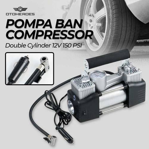 Jual Kompressor Mini Portable Pompa Ban Mobil Bus Truk Double Cylinder ...